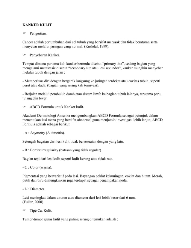 Askep kanker kulit | DOCX