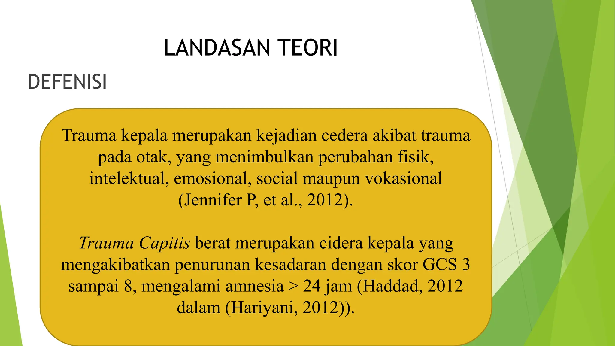 Asuhan Keperawatan KLIEN DENGAN TRAUMA CAPITIS. | PPTX