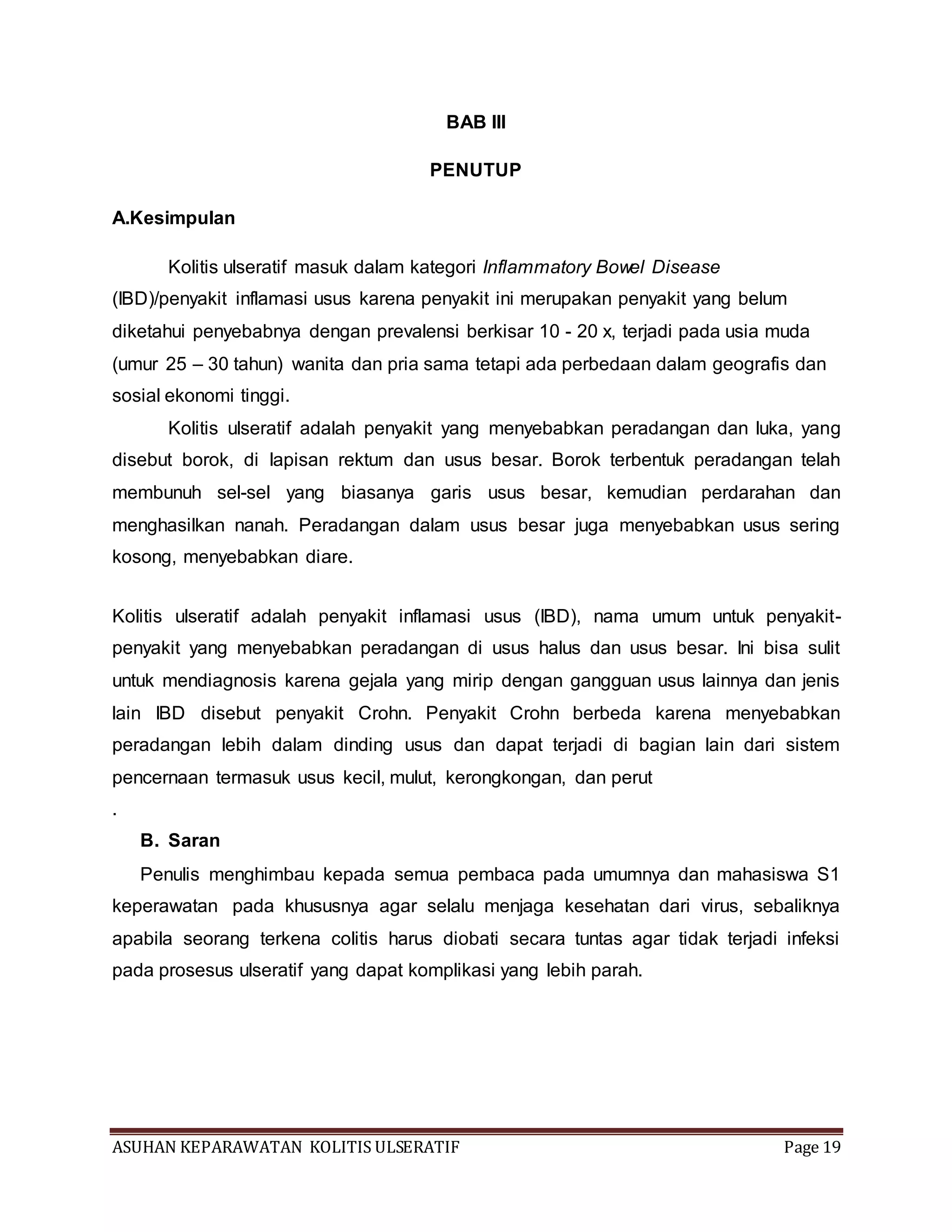 Askep Kolitis Ulseratif | DOCX