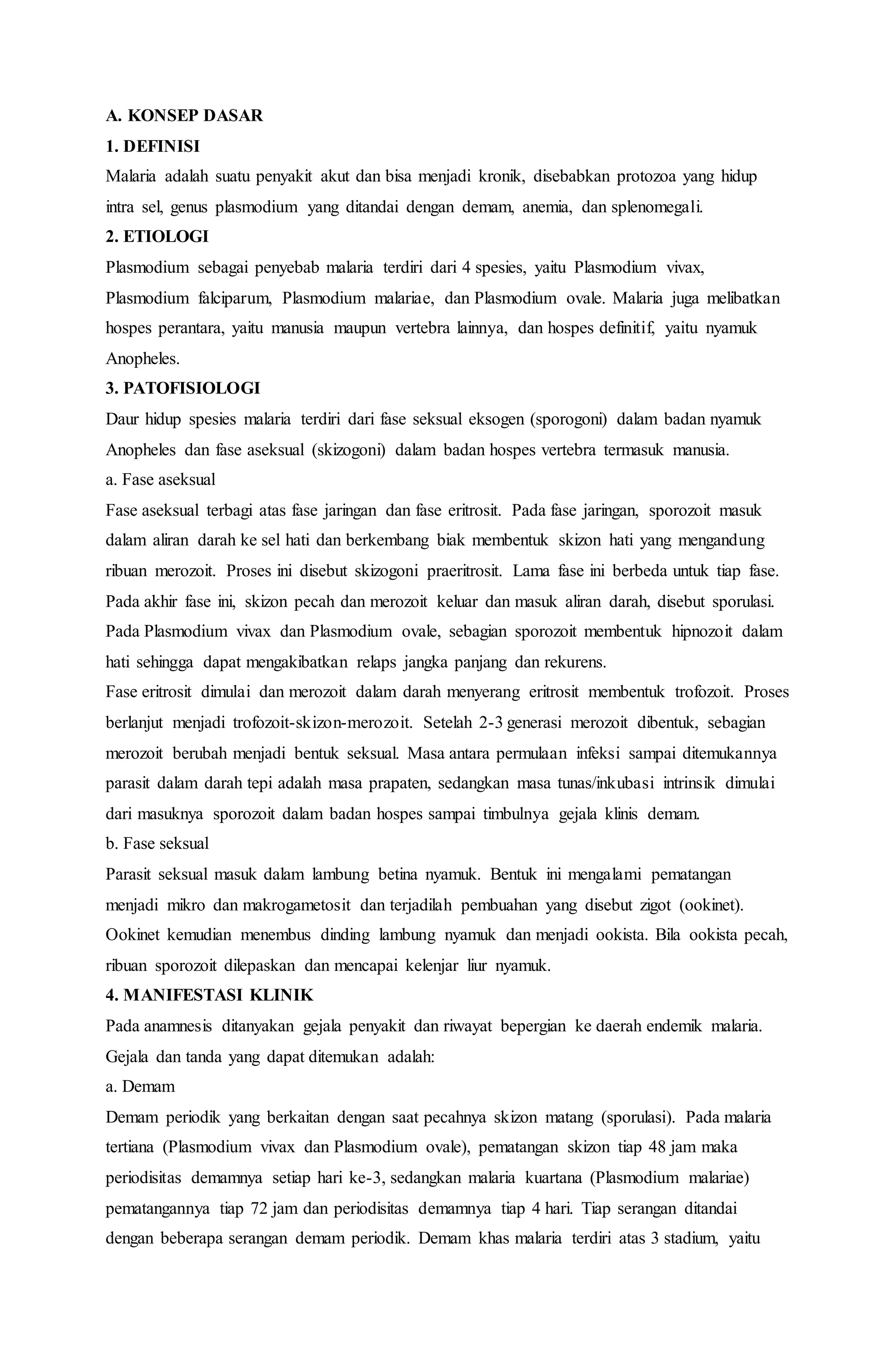 Askep malaria | DOCX