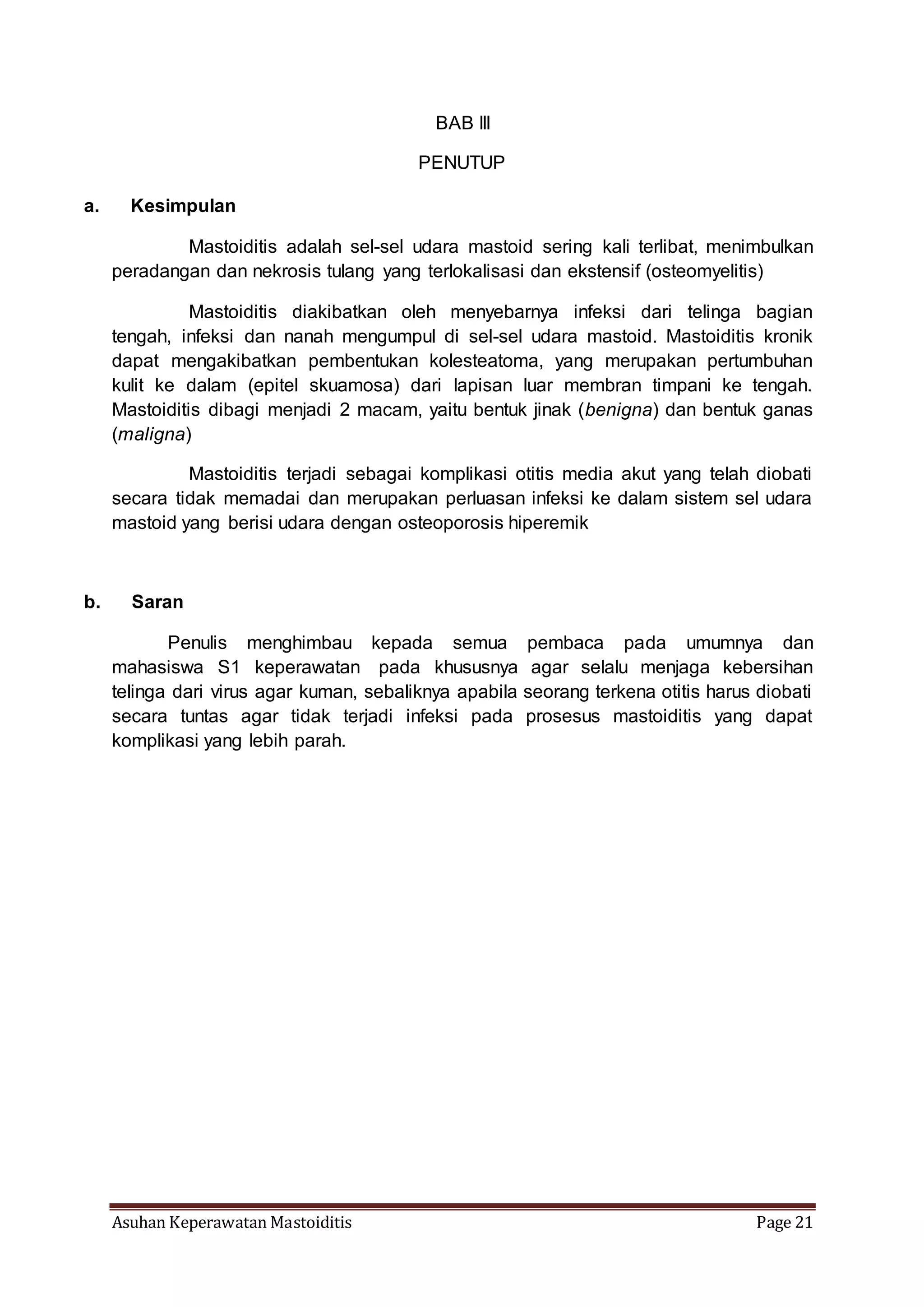 Askep Mastoiditis | DOCX