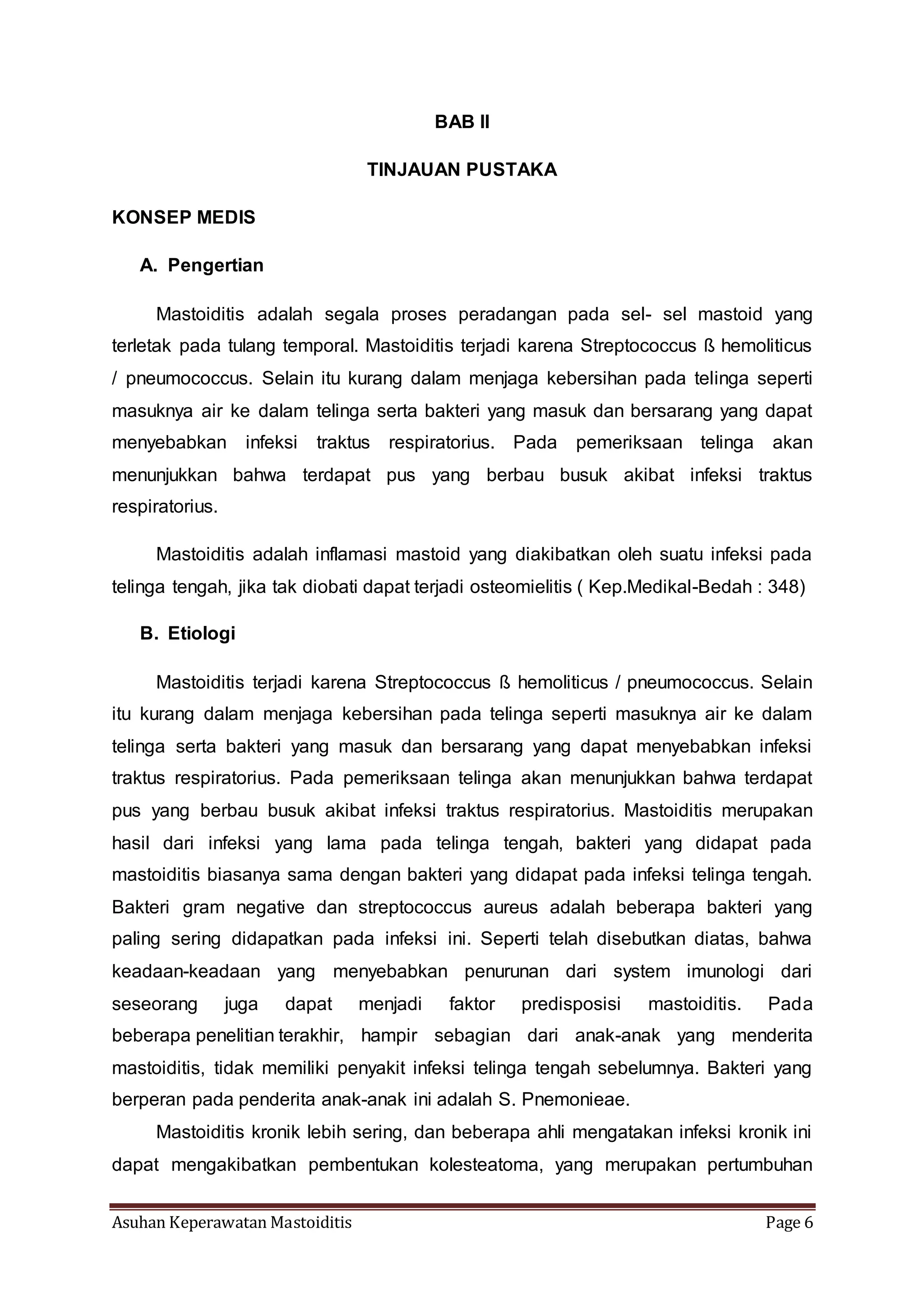 Askep Mastoiditis | DOCX