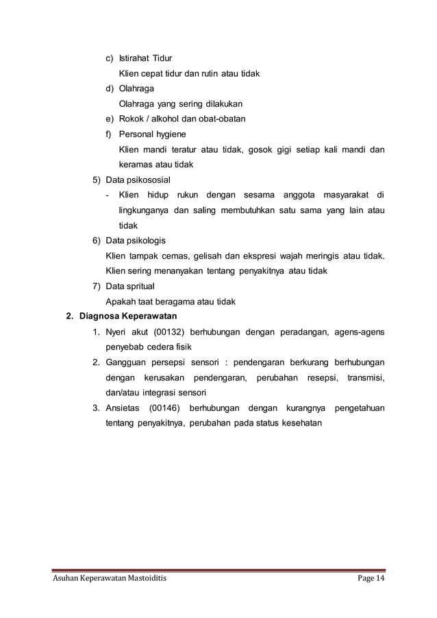 Askep Mastoiditis | DOCX