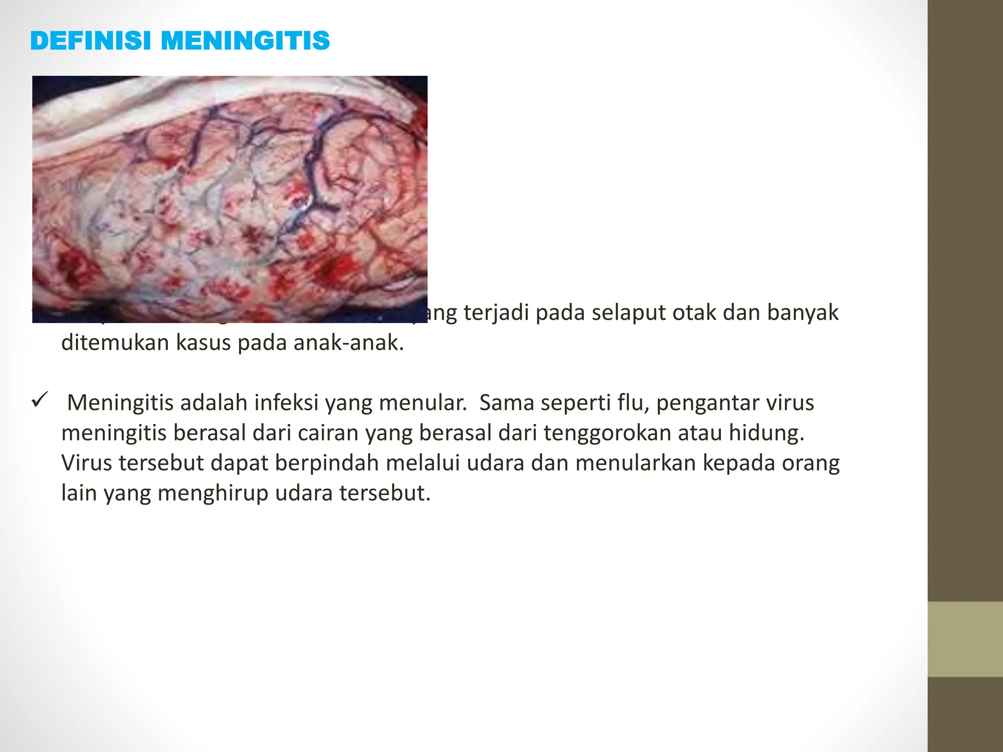 ASUHAN KEPERAWATAN MENINGITIS PADA ANAK SS | PPT