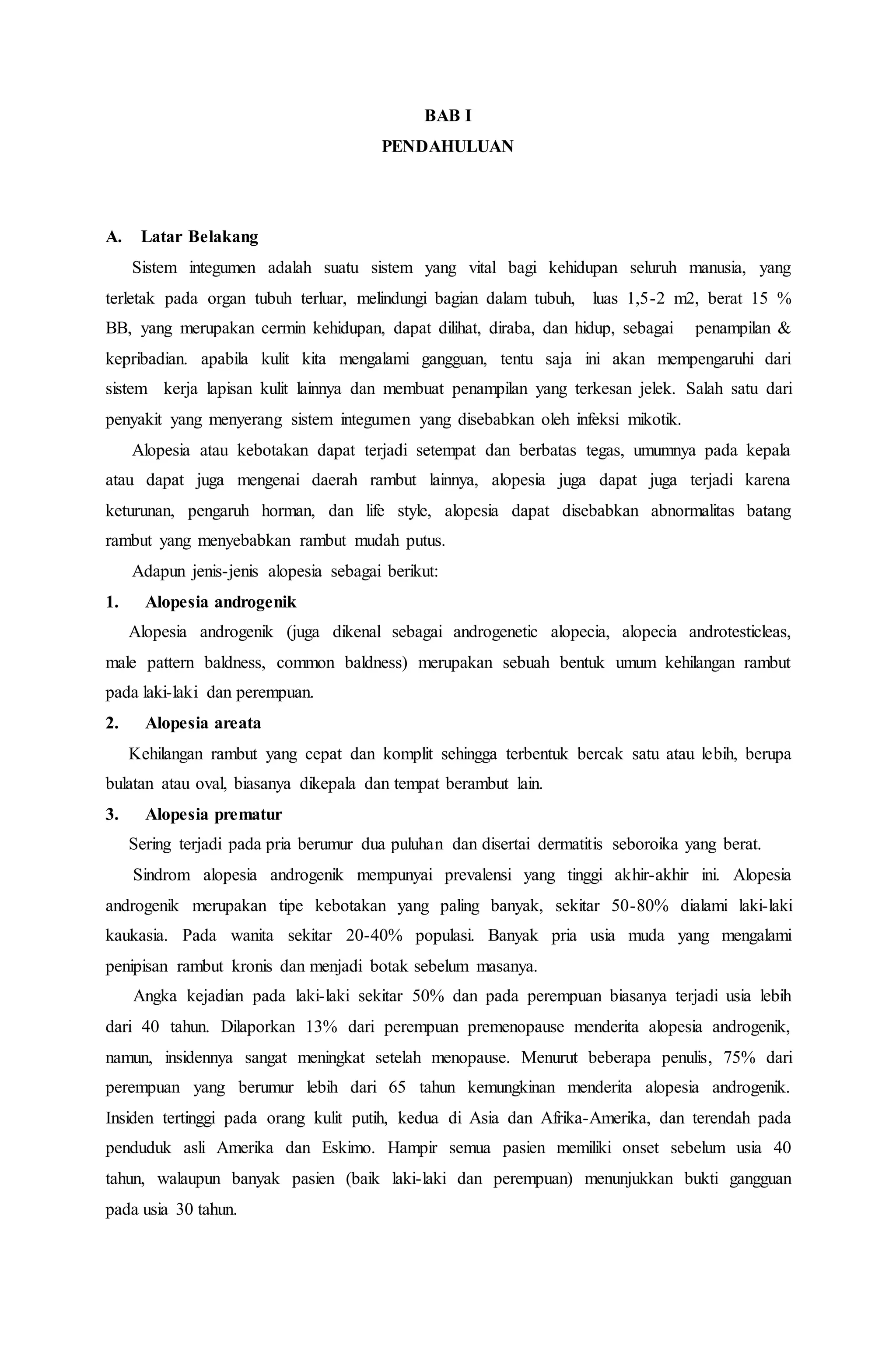 Askep pada klien dengan gangguan sistem integumen penyakit allopesia ...