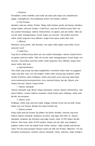 Askep pada klien dengan gangguan sistem integumen penyakit allopesia ...