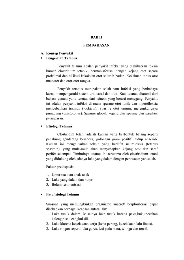 Askep pada klien dengan penyakit tetanus | PDF