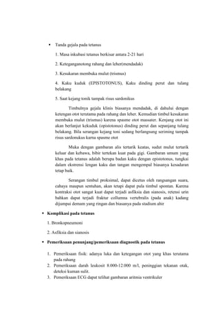 Askep pada klien dengan penyakit tetanus | DOCX
