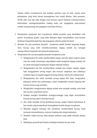 ASUHAN KEBIDANAN PATOLOGIS TOXOPLASMOSIS | DOCX