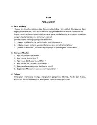 Askep ruptur uteri | DOCX