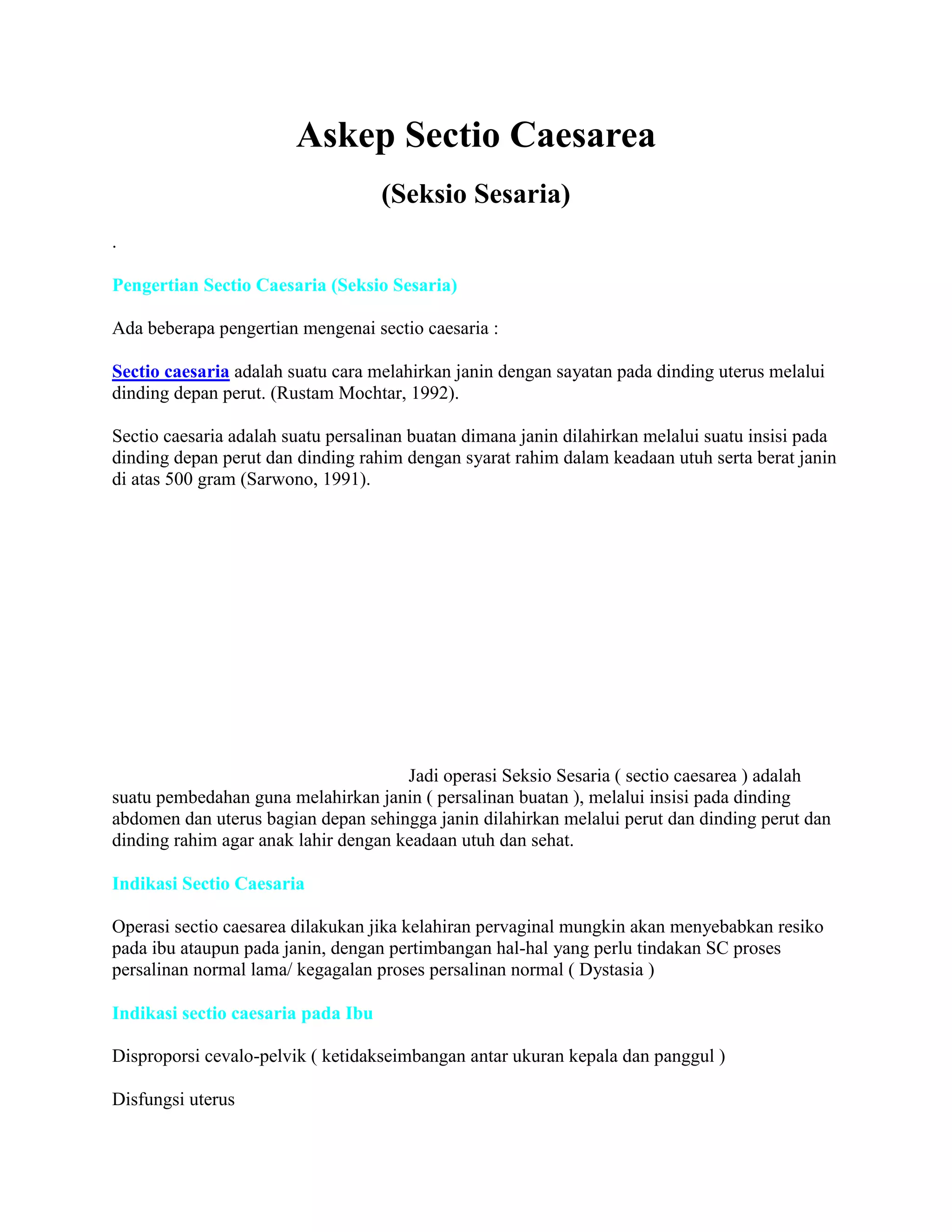 Askep sectio caesarea | PDF