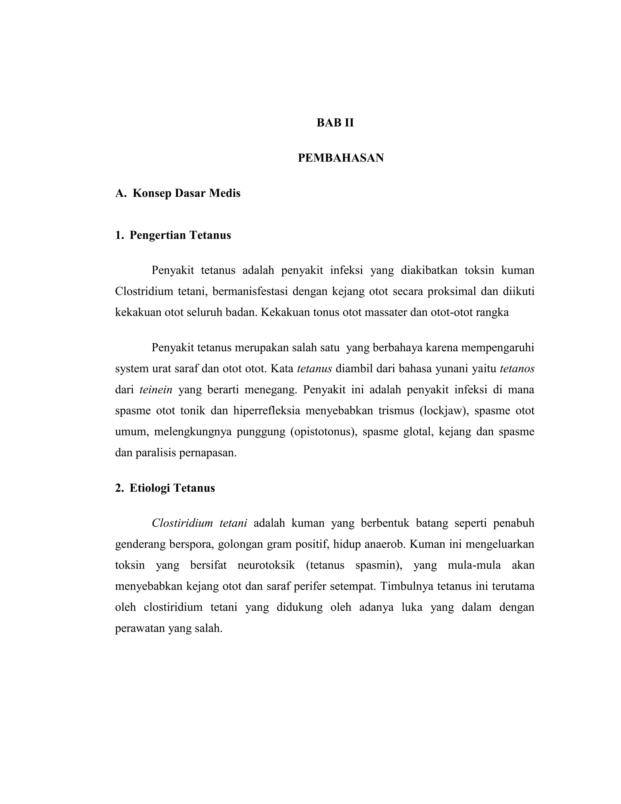 Askep tetanus | DOCX