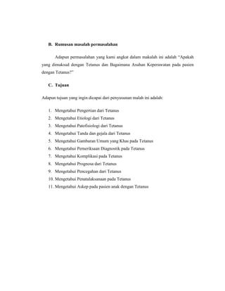 Askep tetanus | DOCX