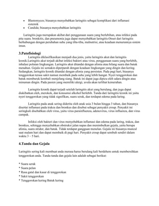 Askep tonsilitis dan laringitis AKPER PEMKAB MUNA | PDF