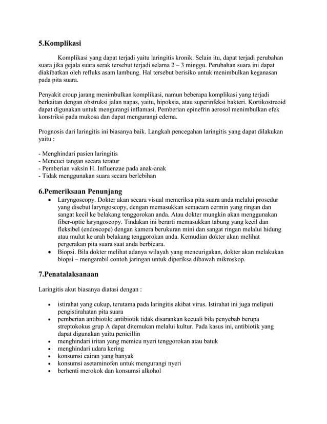 Askep tonsilitis dan laringitis AKPER PEMKAB MUNA | PDF