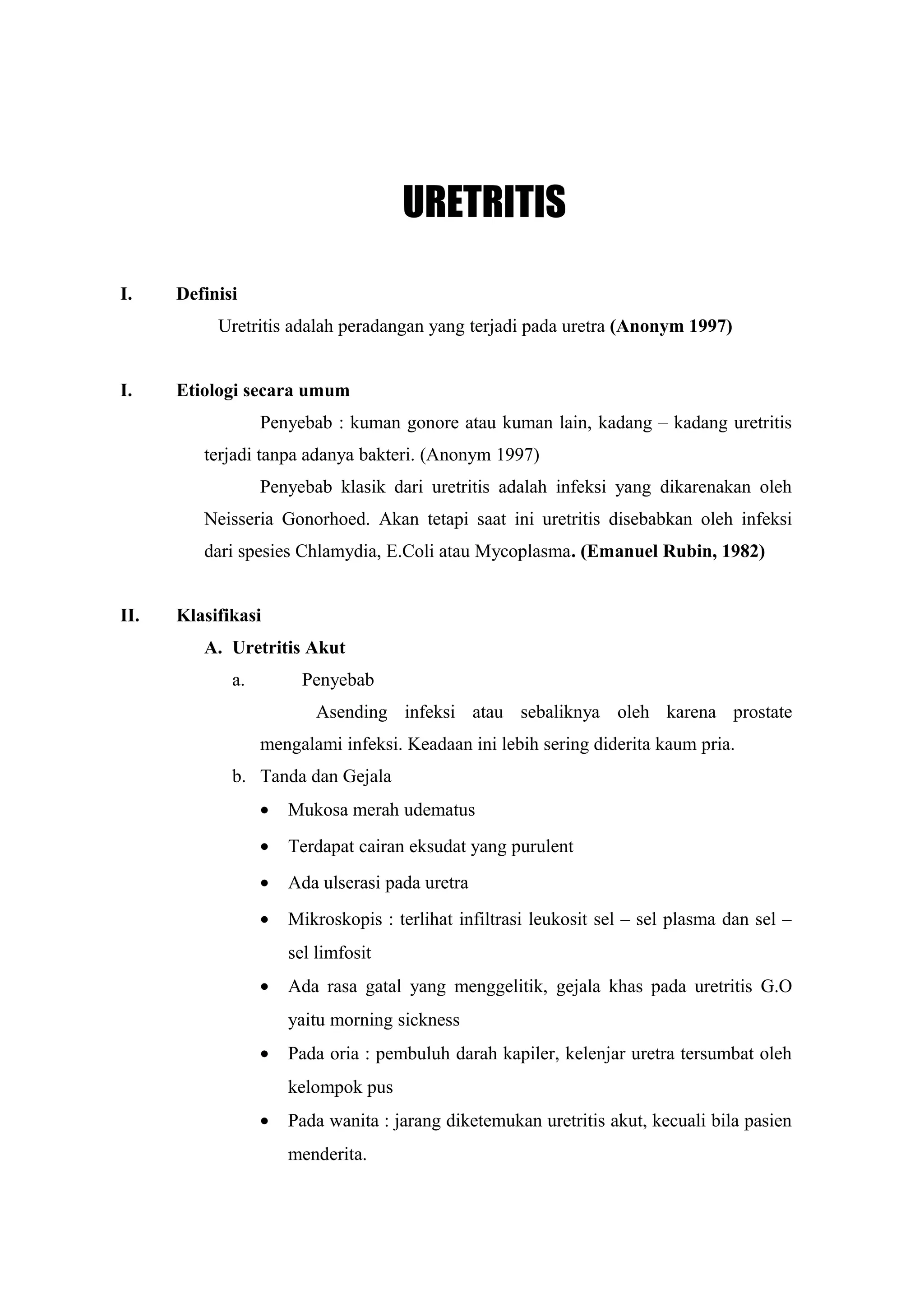 Askep uretritis | DOC