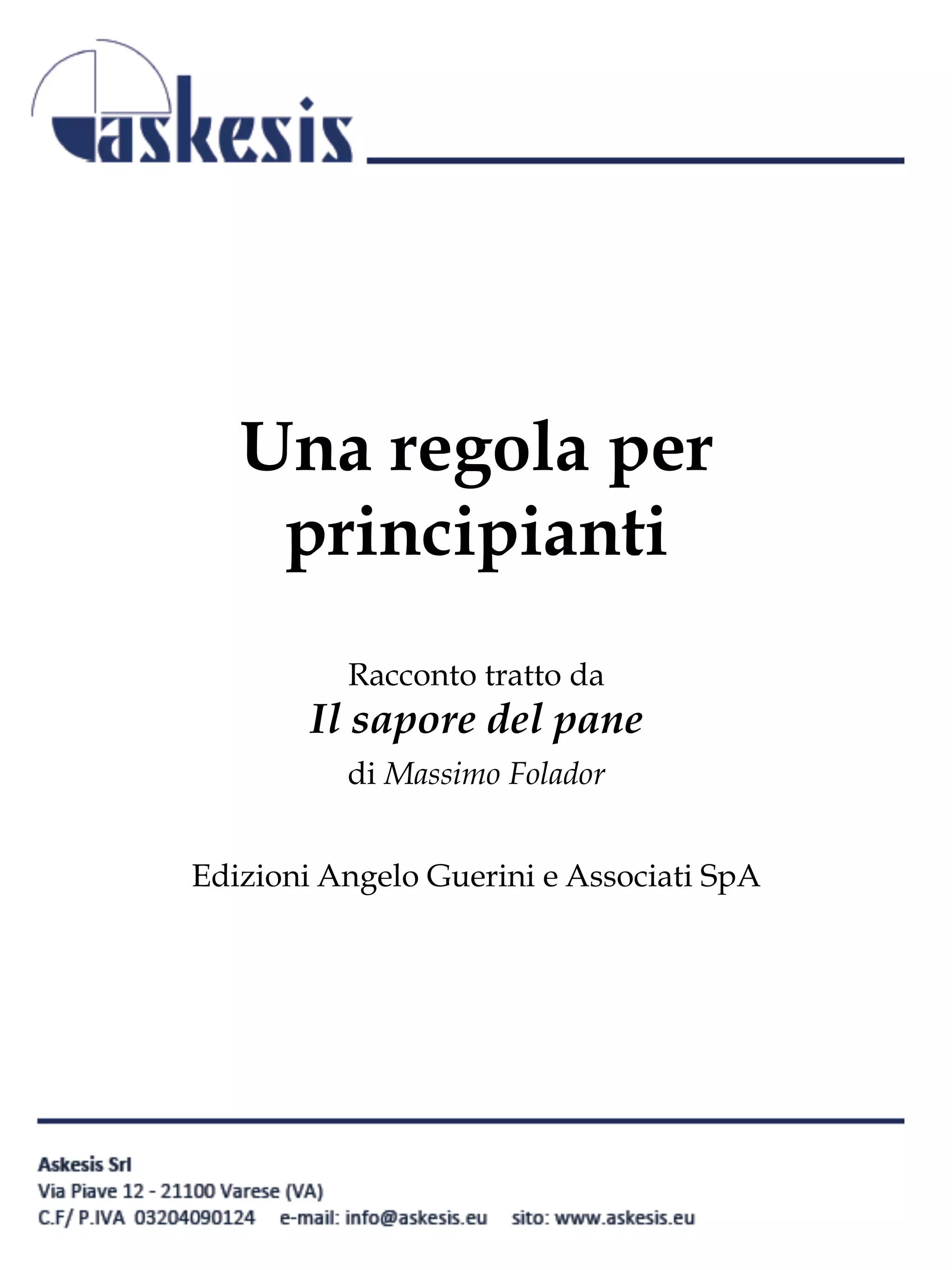 Askesis | "Una regola per principianti" di Massimo Folador | PDF