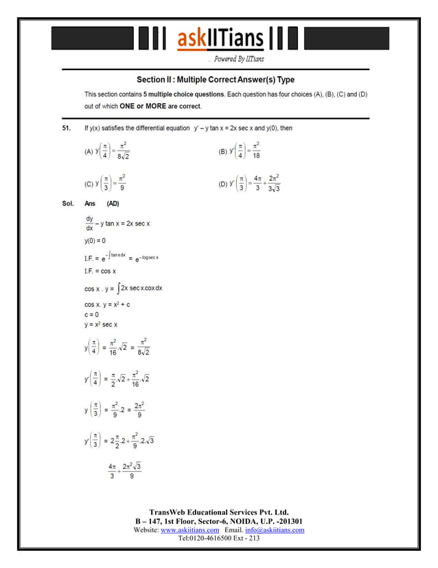Askiitians iit-jee-solutions | PDF