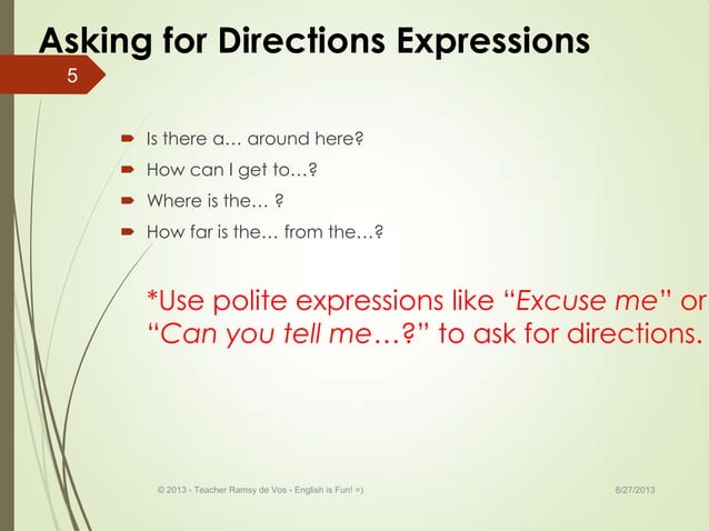 Asking and giving directions | PPT