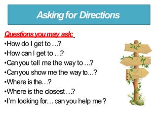 Asking givingdirections | PPT