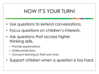 Asking Questions that Extend Conversations | PPTX | Parenting | Family ...