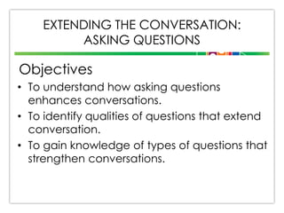 Asking Questions that Extend Conversations | PPTX | Parenting | Family ...