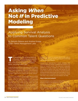 Asking When, Not If in Predictive Modeling | PDF
