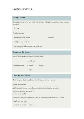 Asking a favour in English Language | ODT