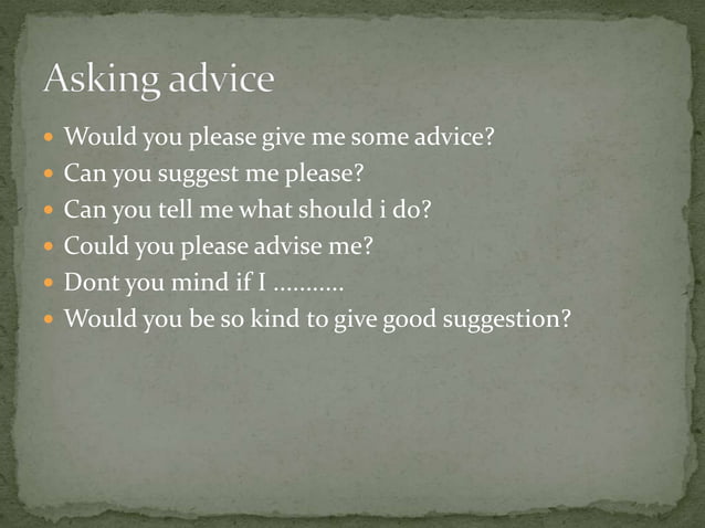 Asking and giving advice | PPTX
