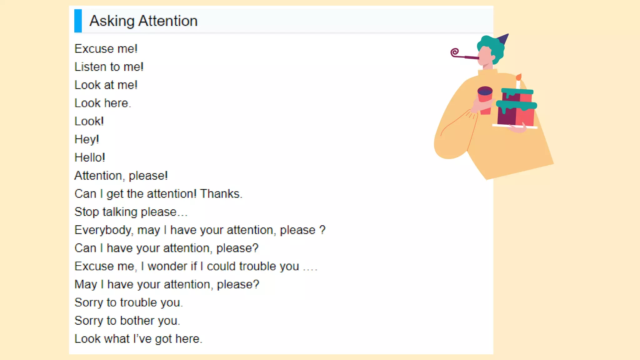 Asking and giving attention | PPTX