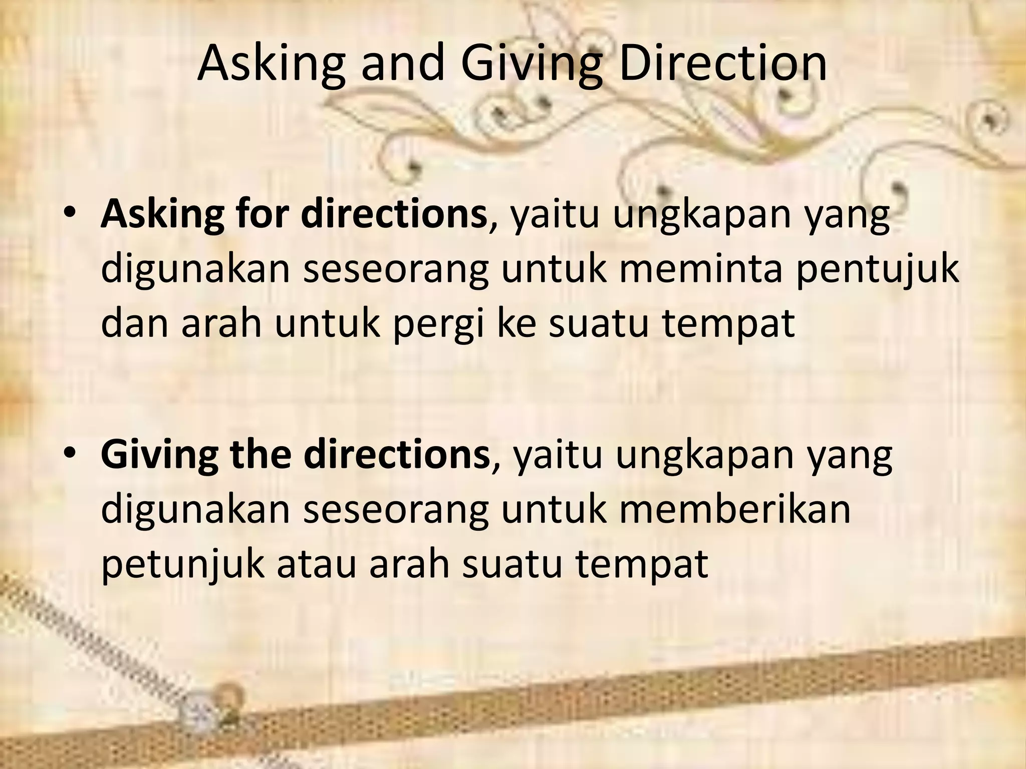 Asking and giving direction | PPTX