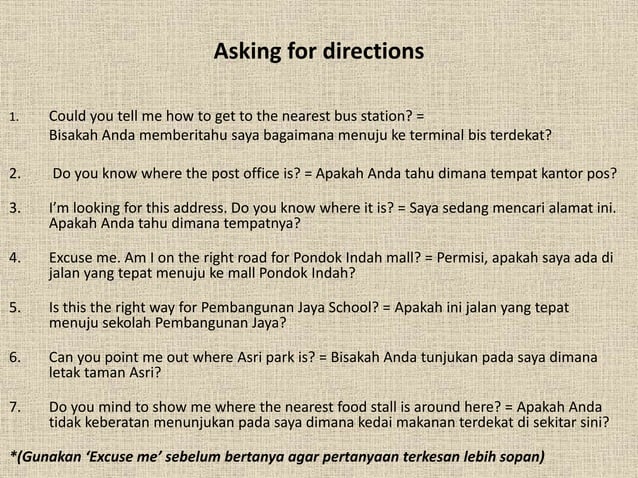 Asking and giving direction | PPTX