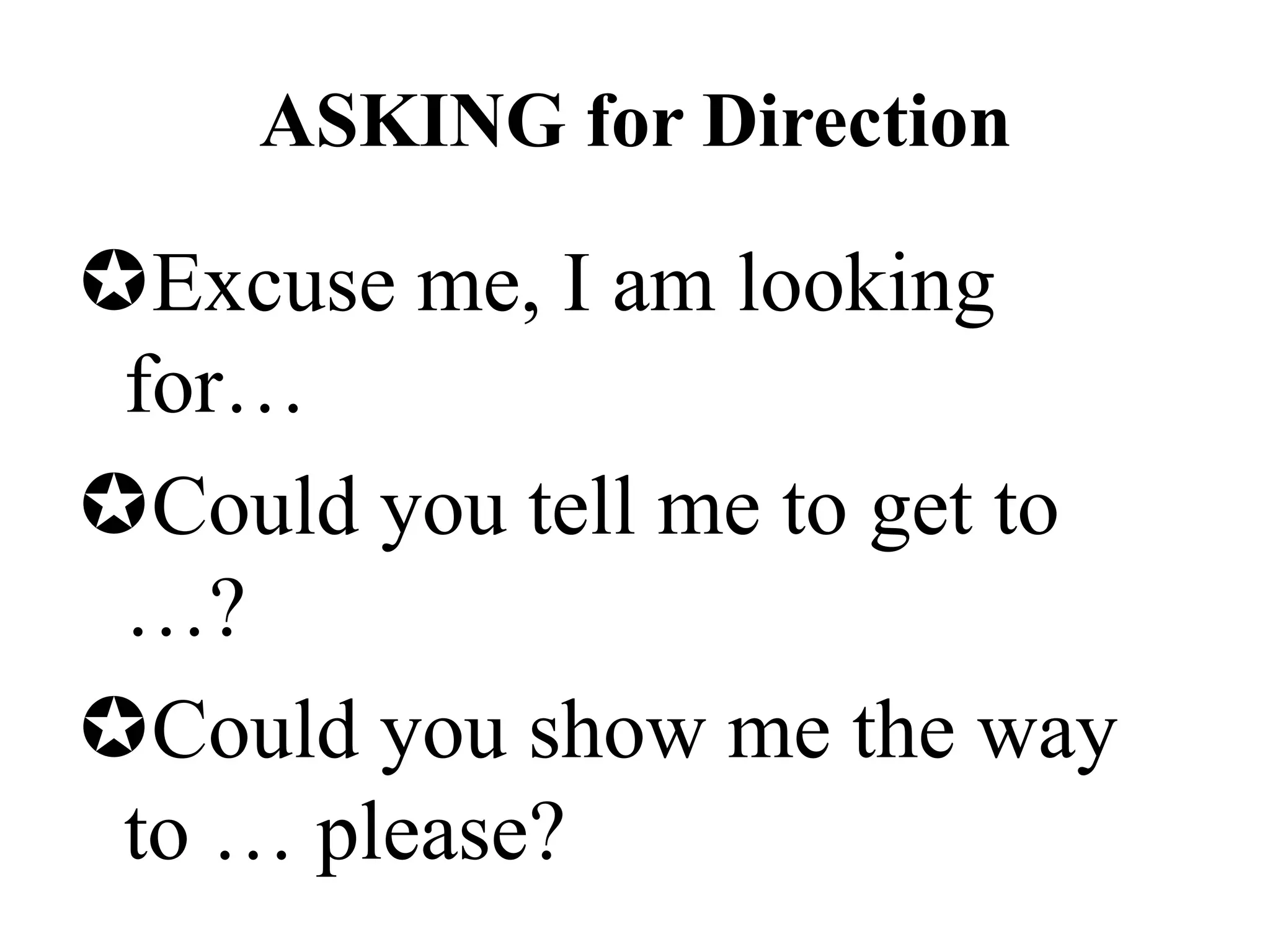 Asking and giving direction ppt | PPT
