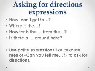 Asking and giving directions | PPTX
