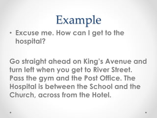 Asking and giving directions | PPTX