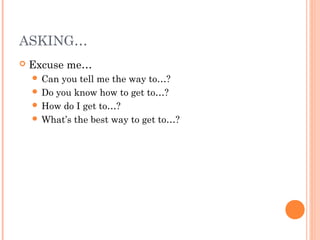 Asking and giving directions | PPT