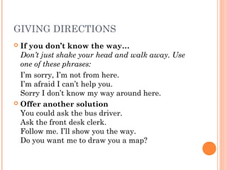 Asking and giving directions | PPT