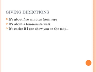 Asking and giving directions | PPT