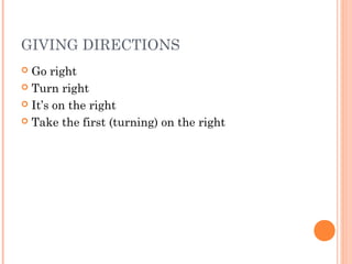 Asking and giving directions | PPT