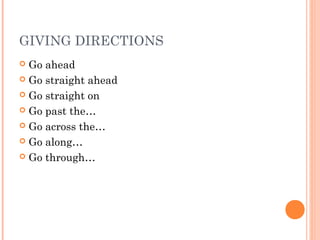 Asking and giving directions | PPT