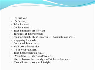 Asking and giving directions by ajarn wheng | PPT