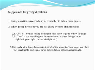 Asking and giving directions by ajarn wheng | PPT