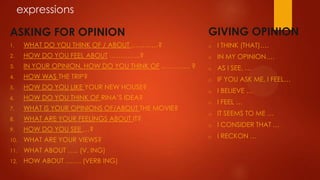 Asking and giving opinion | PPT