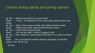 Asking and giving opinion ppt | PPTX