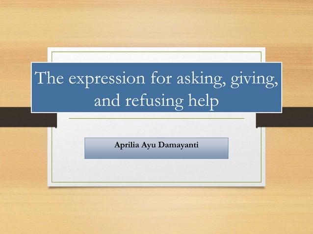 Asking and offering help | PPTX