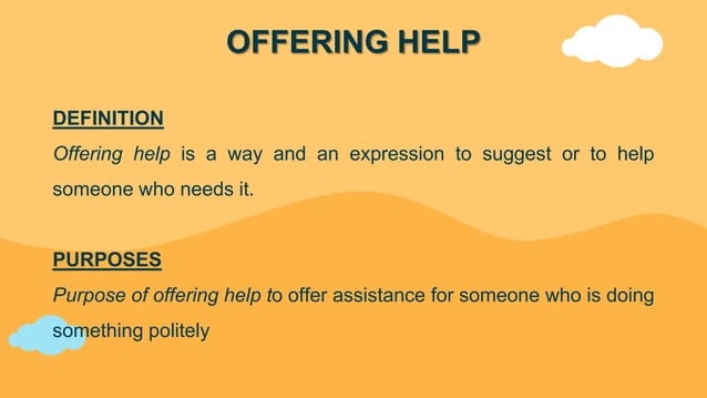 OFFERING HELP OFFERING SOMETHING ASKING.pptx | Financial Assistance | Personal Finance