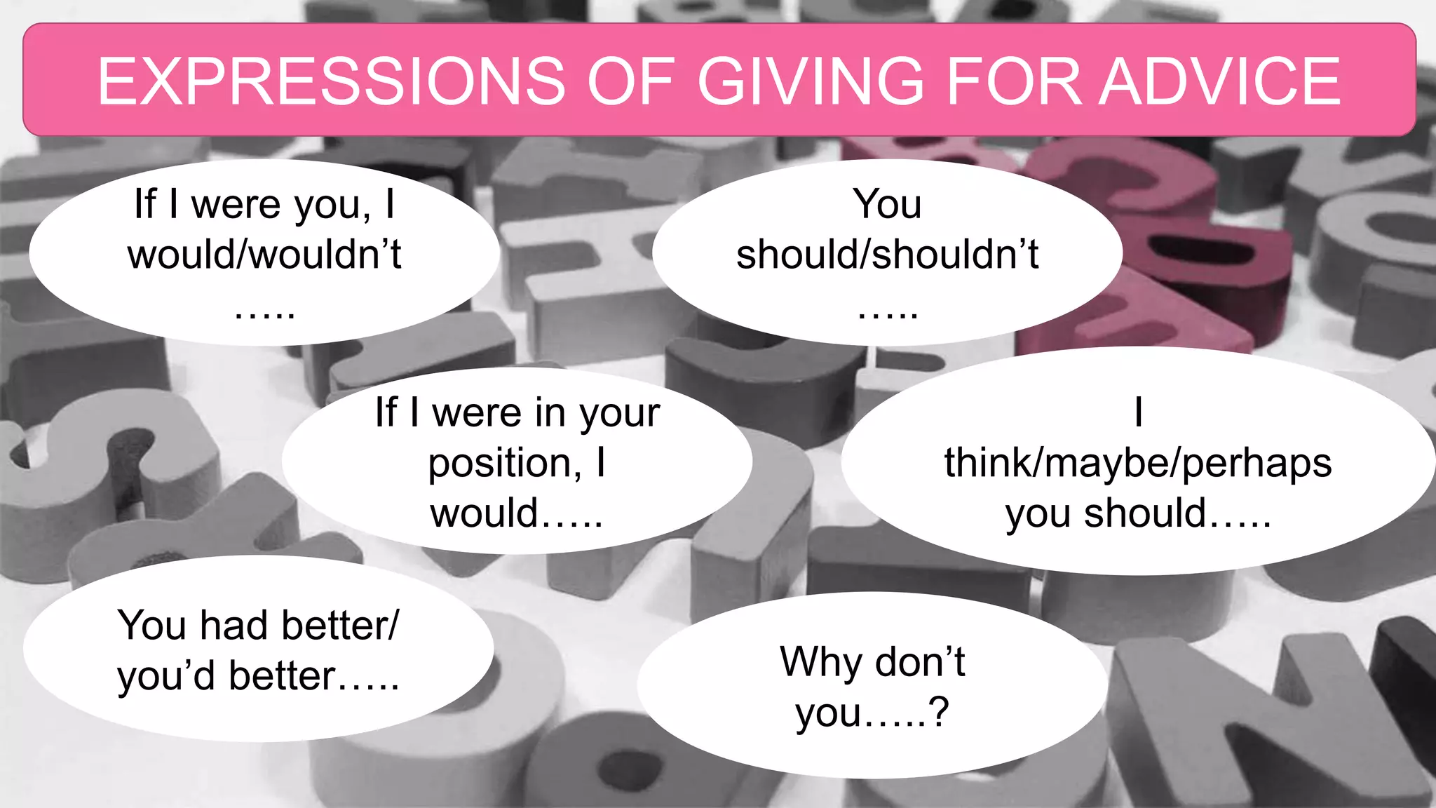 Asking for and Giving Advice - English for Interpersonal Interctions I ...