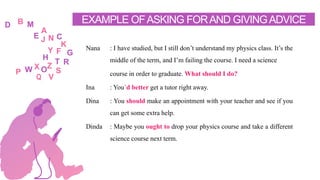 Asking for and Giving Advice - English for Interpersonal Interctions I ...
