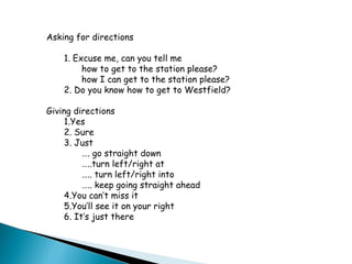 Asking for and giving directions Luis Pérez | PPT