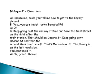 Asking for and giving directions Luis Pérez | PPT